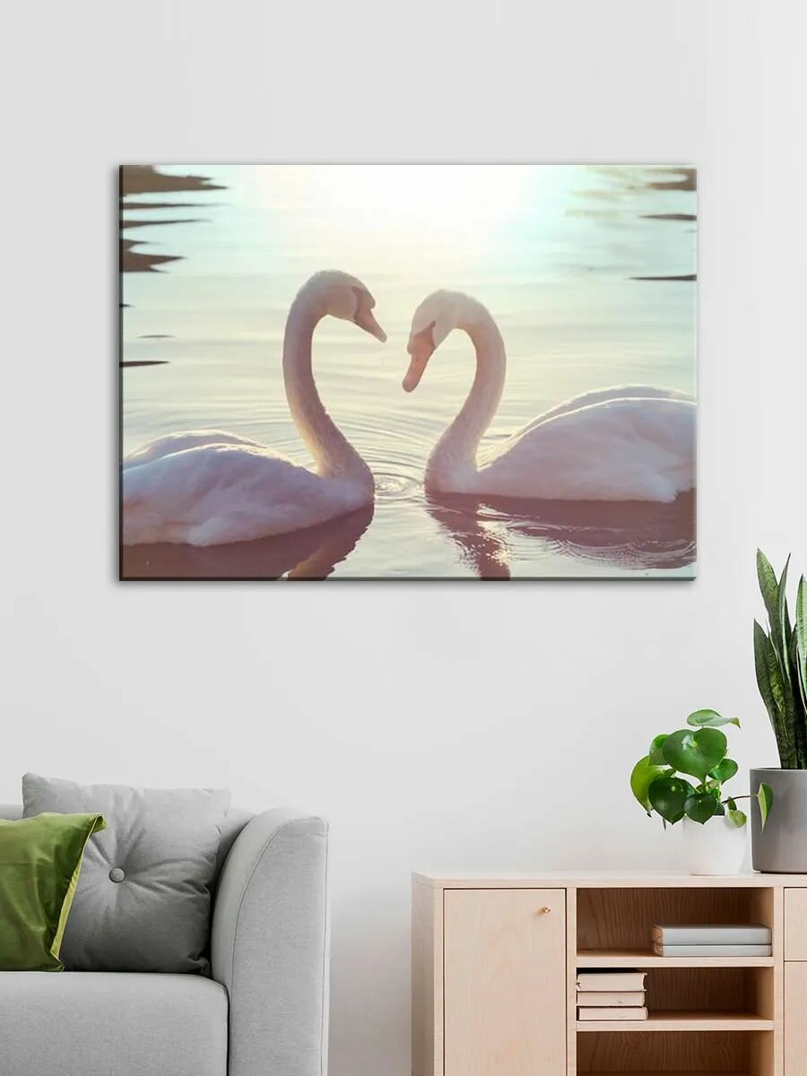 Картина на стену "Лебеди", 70х50 см