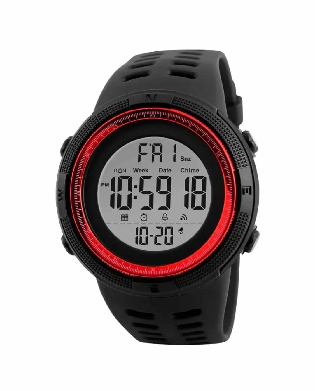 Часы спортивные SKMEI-1251, c белым экраном, с секундомером, будильником, таймером, водонепроницаемые