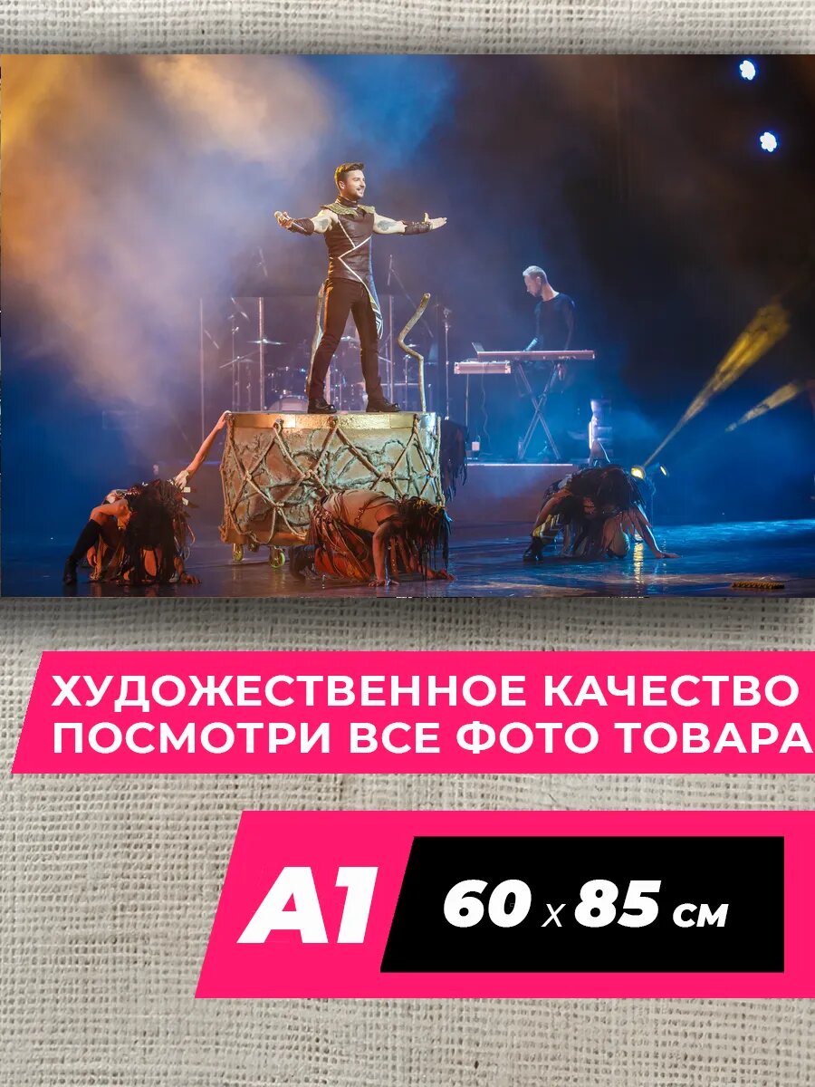 Постер Сергей Лазарев на стену 119 A1, матовая фотобумага премиум качества