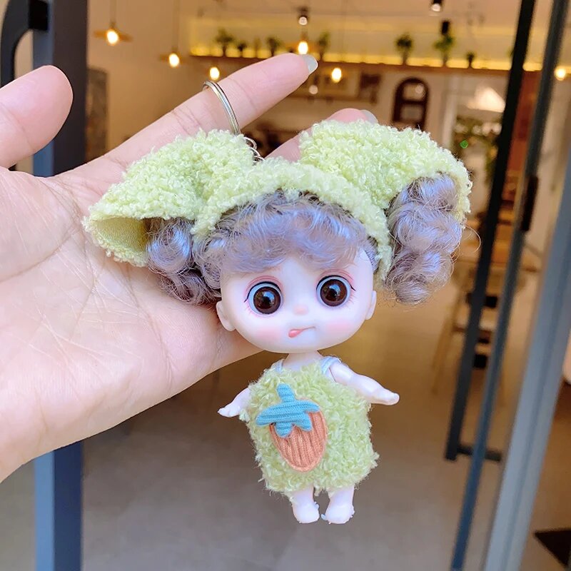 Кукольный брелок ПВХ, Keychain Green doll