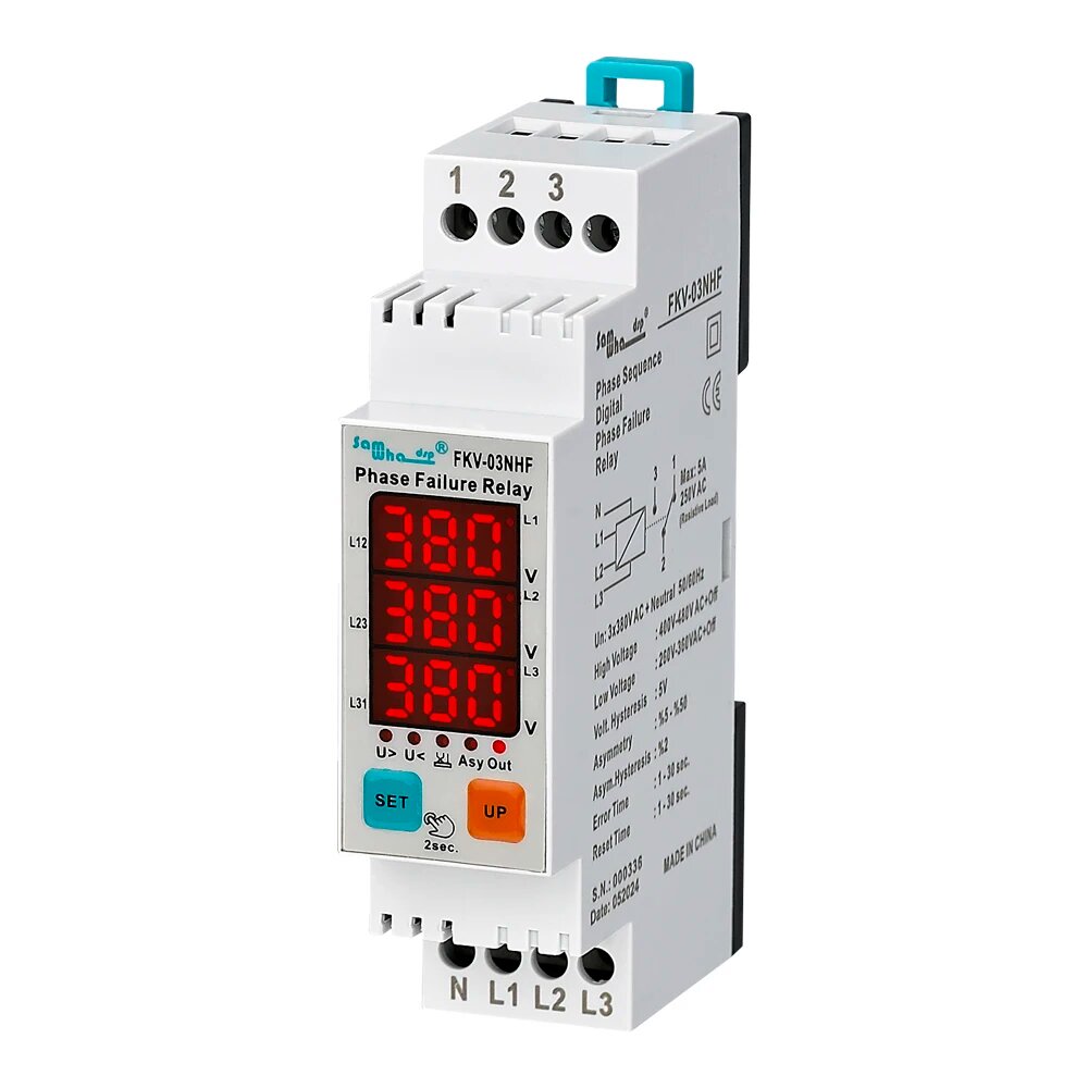 Реле фазового сбоя Samwha FKV-03NHF 3x380VAC-N
