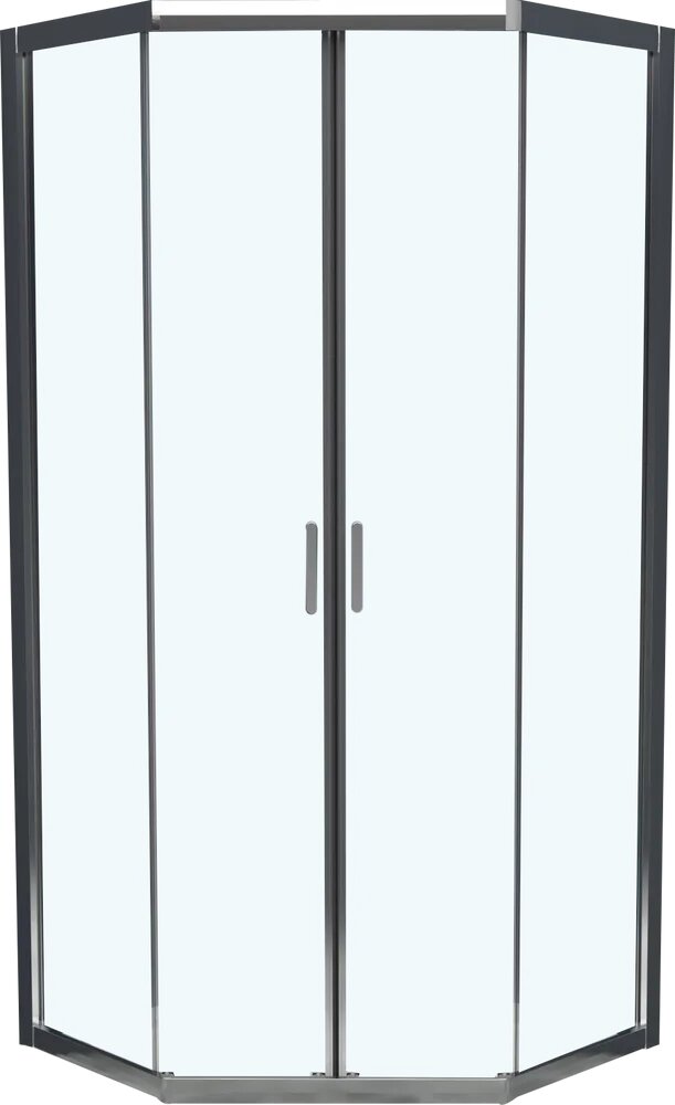 Душевой уголок BelBagno Uno 195 P 2 90 C Cr без поддона, стеклянный, 90x90, пятиугольный, раздвижной, итальянский