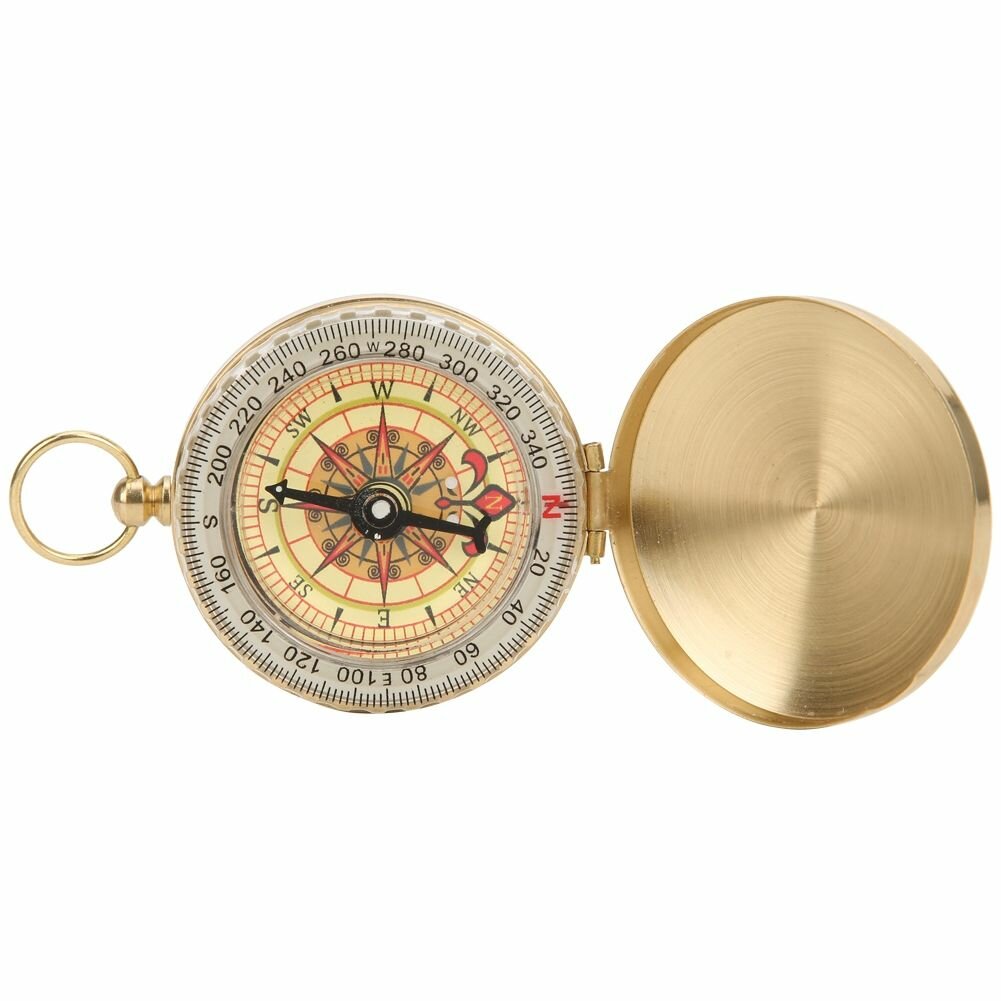 Металлические светящиеся карманные часы с компасом для улицы, медный откидной чехол для альпинизма, пешего туризма, кемпинга