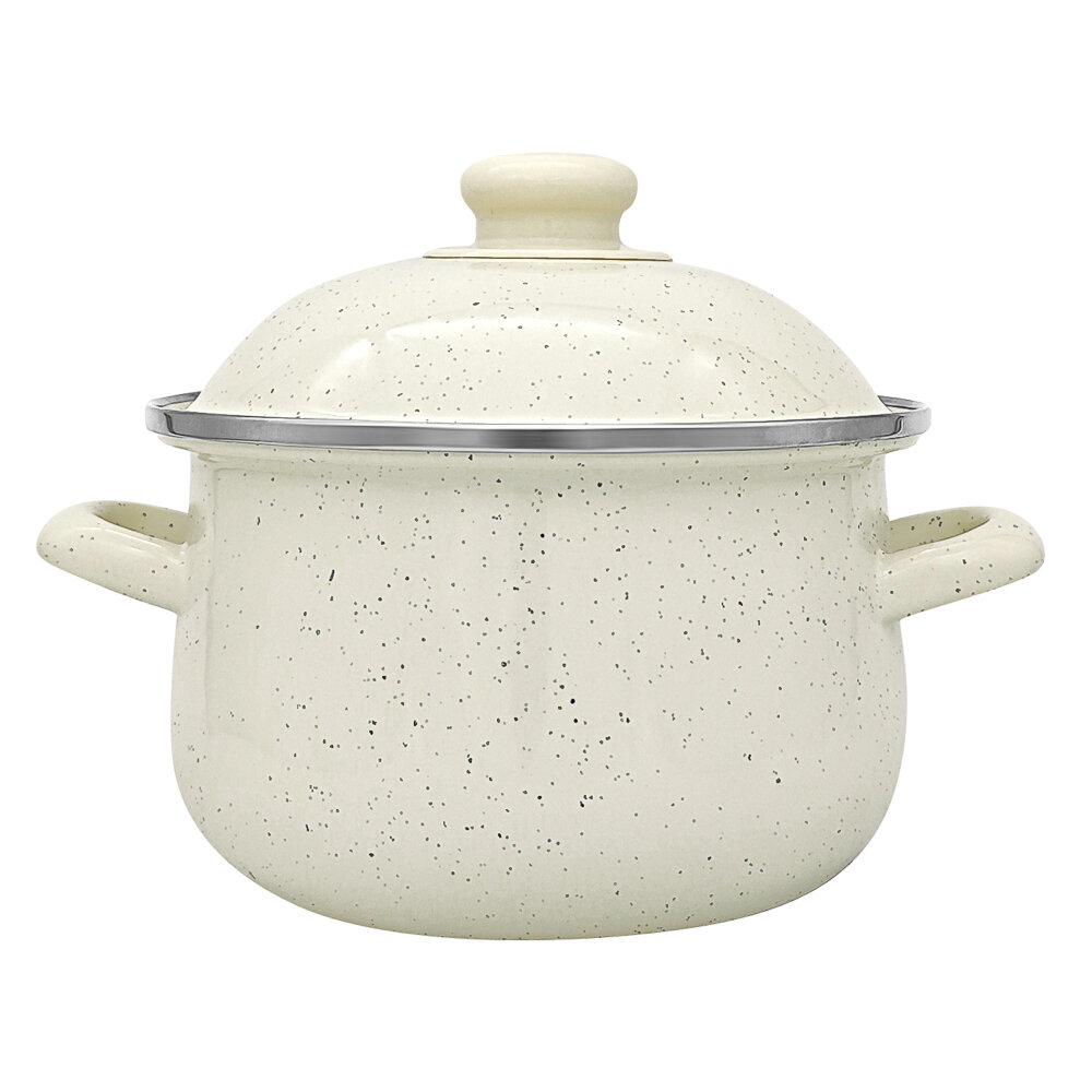 Кастрюля с крышкой эмалированная 2 литра, 18 см, для индукции