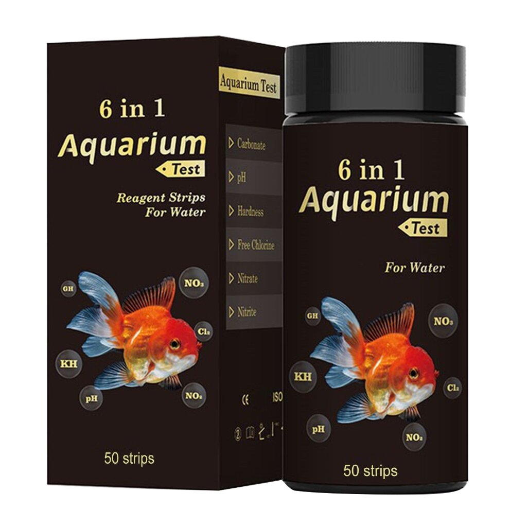 50ШТ Аквариумных Тест-Полосок 6 в 1, Тестовый Набор Для Аквариума, Тест Для Аквариумной Воды