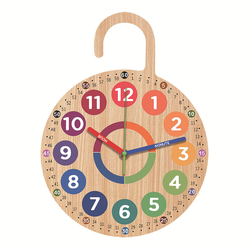 Детские обучающие настенные часы | Обучающие часы с указанием времени 30 см | Бесшумные кварцевые часы без тиканья | Интерактивный инструмент раннего обучения для детей