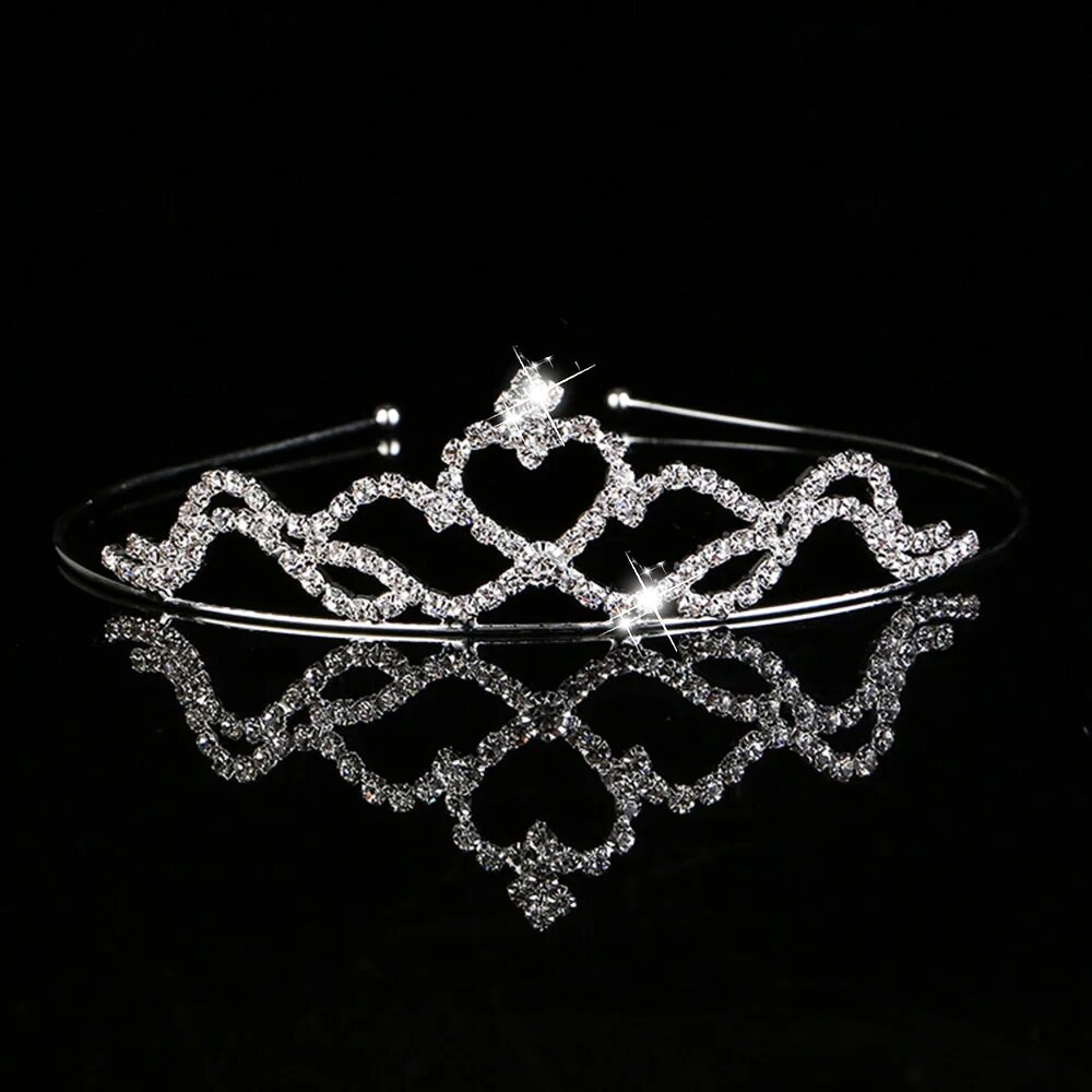 Корона для девочки с кристаллом, Metal color: 14