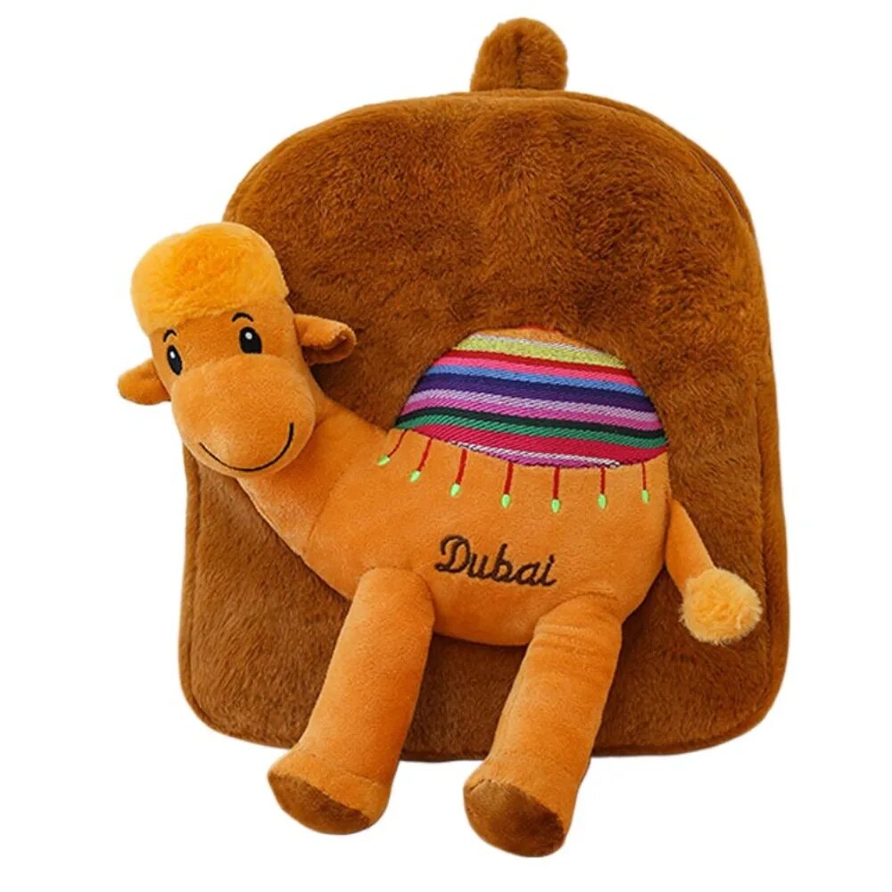 Плюшевый рюкзак енот детский camel