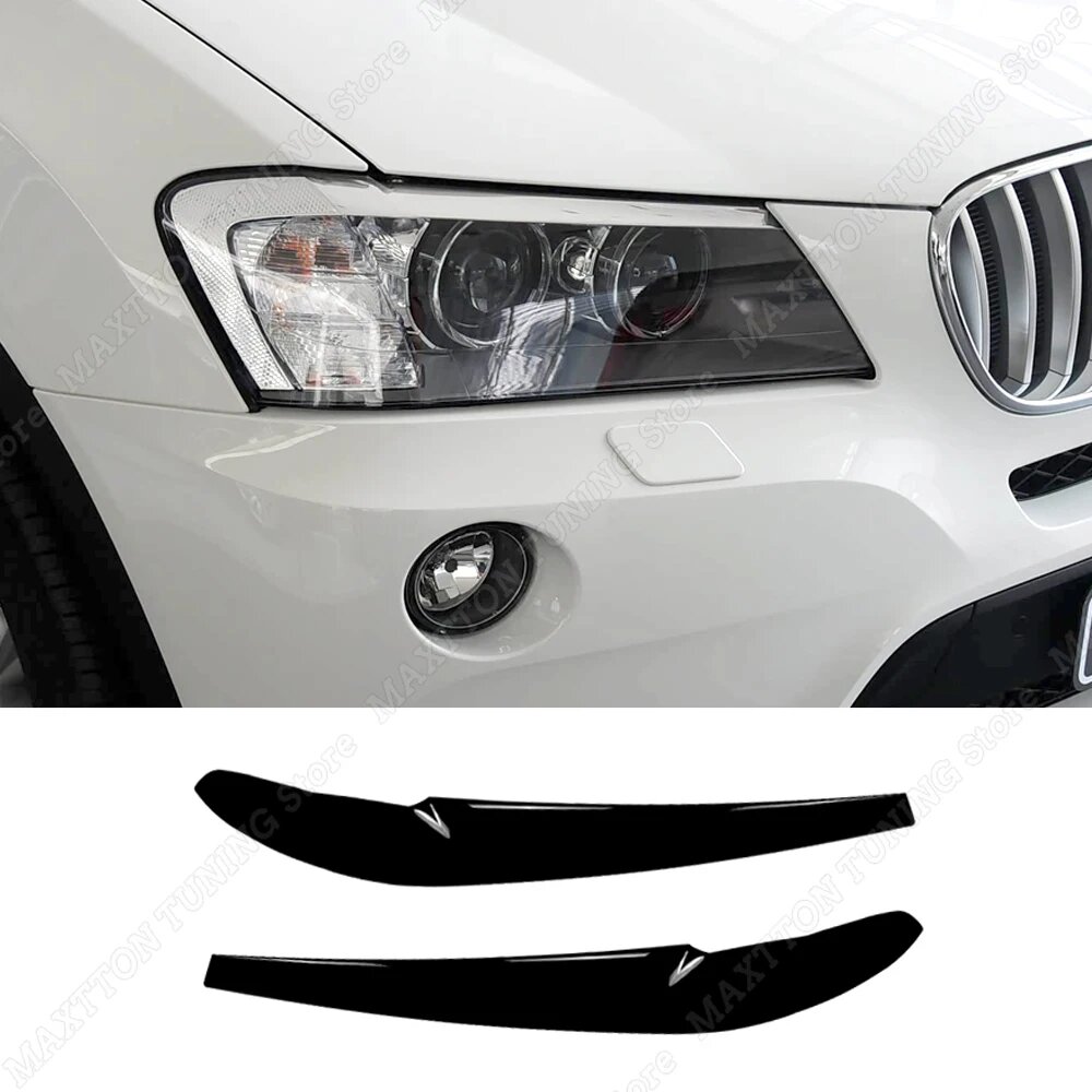 Для BMW X3 F25 X4 F26 2010-2017 20i 28i 20d 18d 35i 35d передняя фара, веки, лампа, свет, брови, комплект кузова, высокое качество ABS Type B Gloss Black