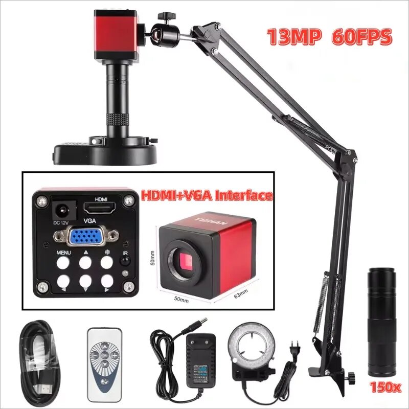Цифровой микроскоп YIZHAN 13MP 60FPS 1-150X EU Plug