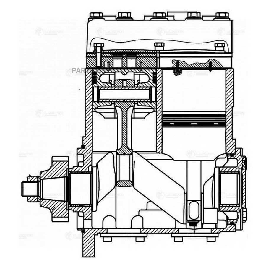 Компрессор МАЗ, урал/Renault Premium (96-) дв. ЯM3-650/DCi11 (2 цил) (LUZAR) от официального дистрибьютора, LUZAR, артикул LAC1206