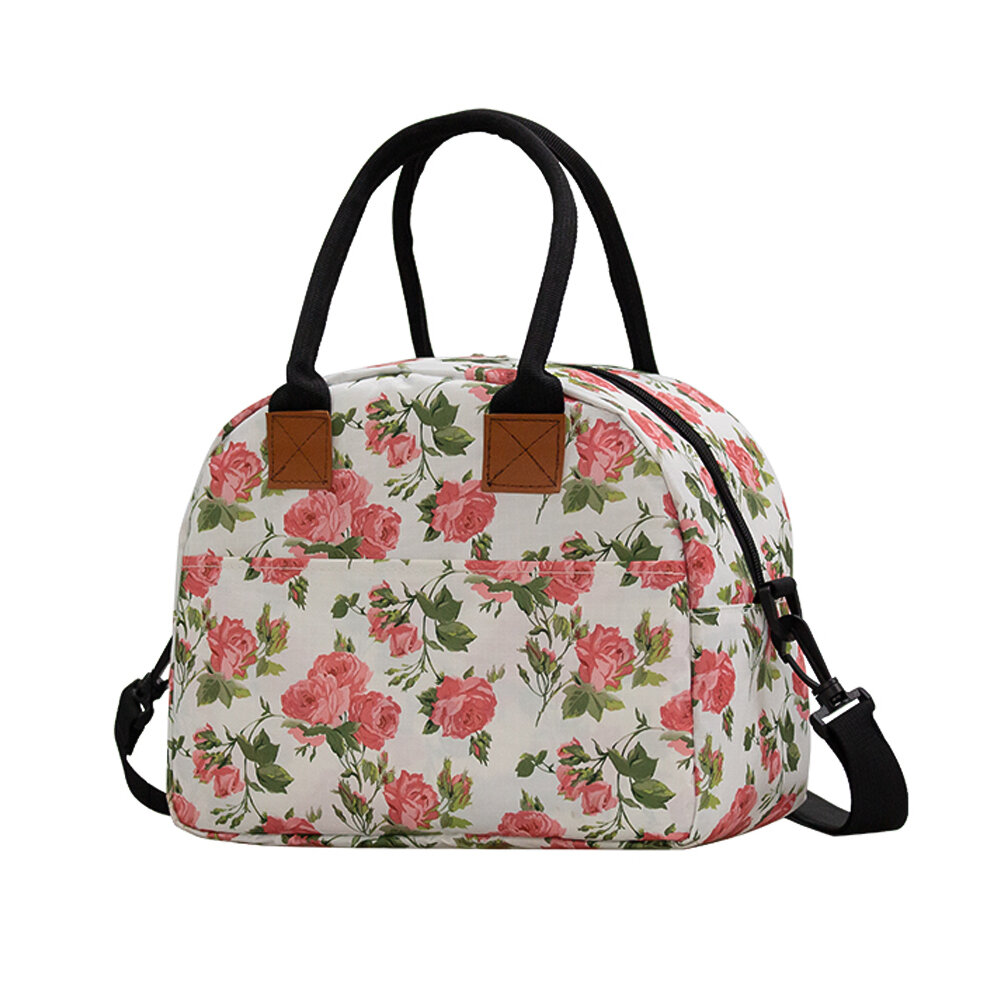 Сумка для обеда для женщин и мужчин взрослых утепленная с регулируемым плечевым ремнем протекторная и многоразовая охлаждающая сумка для офиса похода пикника школы, материал: Oxford Cloth, PEVA Film, Pearl Cotton, цвета: Navy Blue Rose, Navy Blue, Black