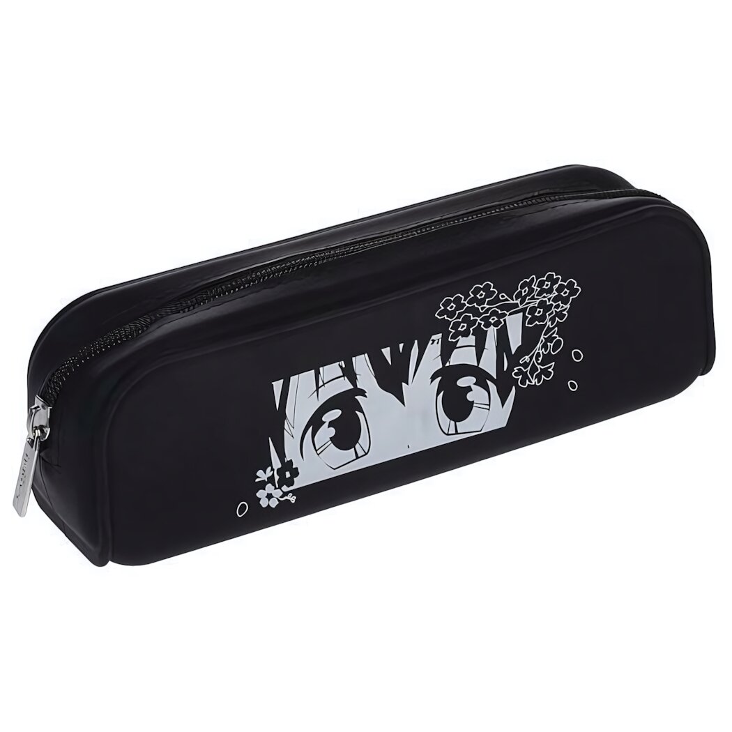 Пенал мягкий 'Романтика аниме', 200х50х60мм, черный, на молнии, силикон