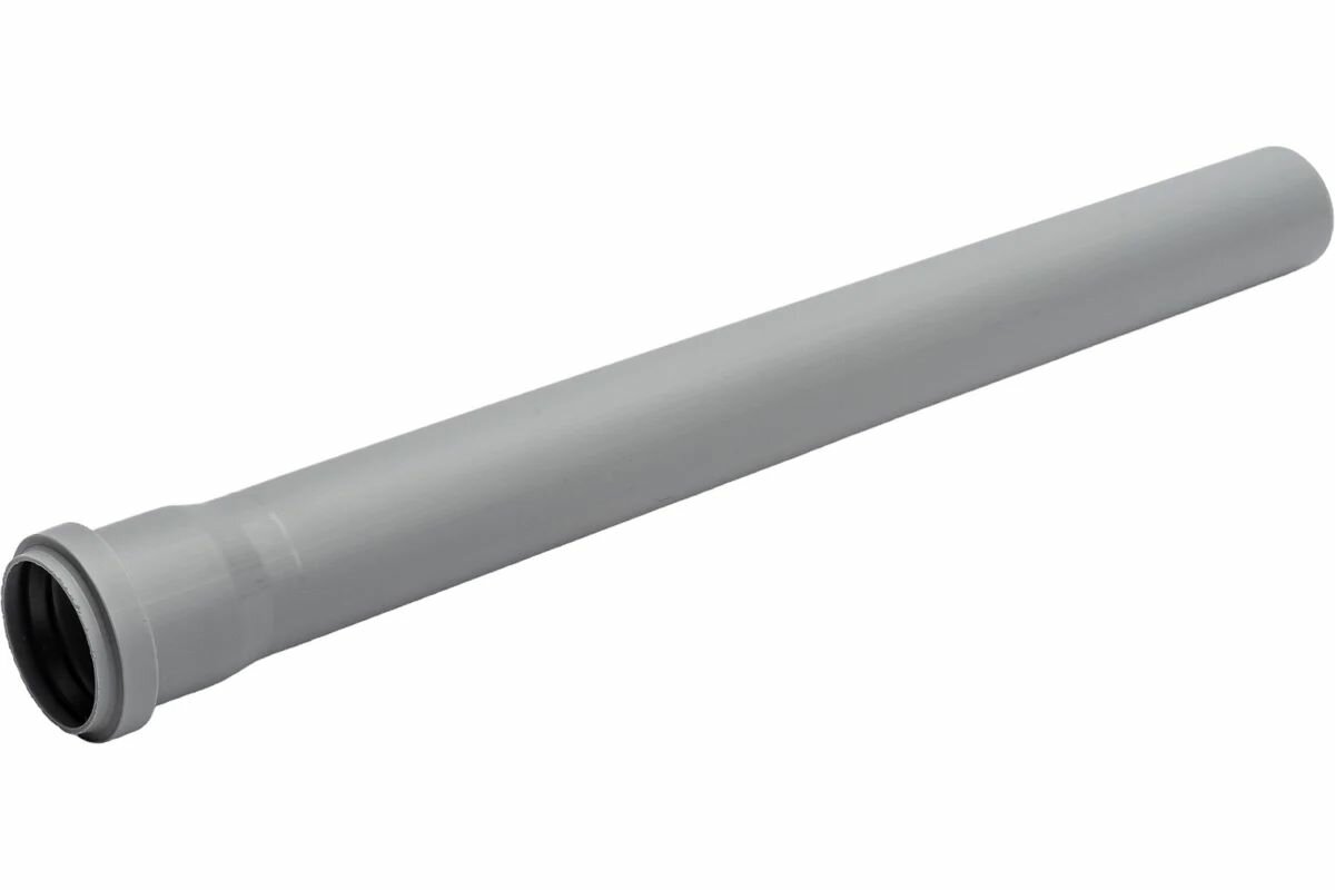 Труба Flextron, полипропилен, внутренняя канализация, серая, 50x1,8x1000 мм, 1 шт