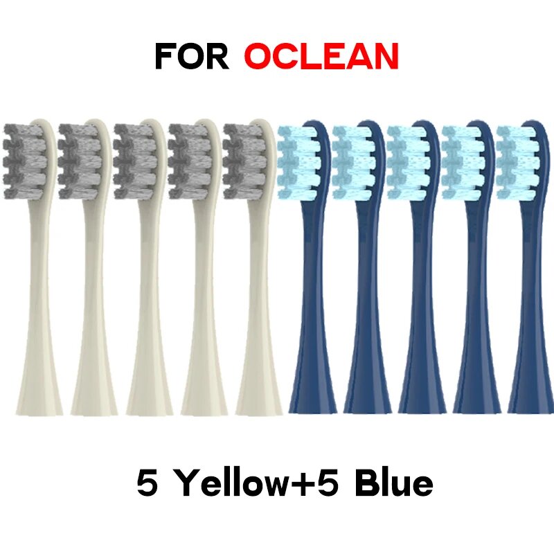 Насадки для зубных щеток Oclean, 10 шт, мягкие, DuPont 5Blue5Yellow
