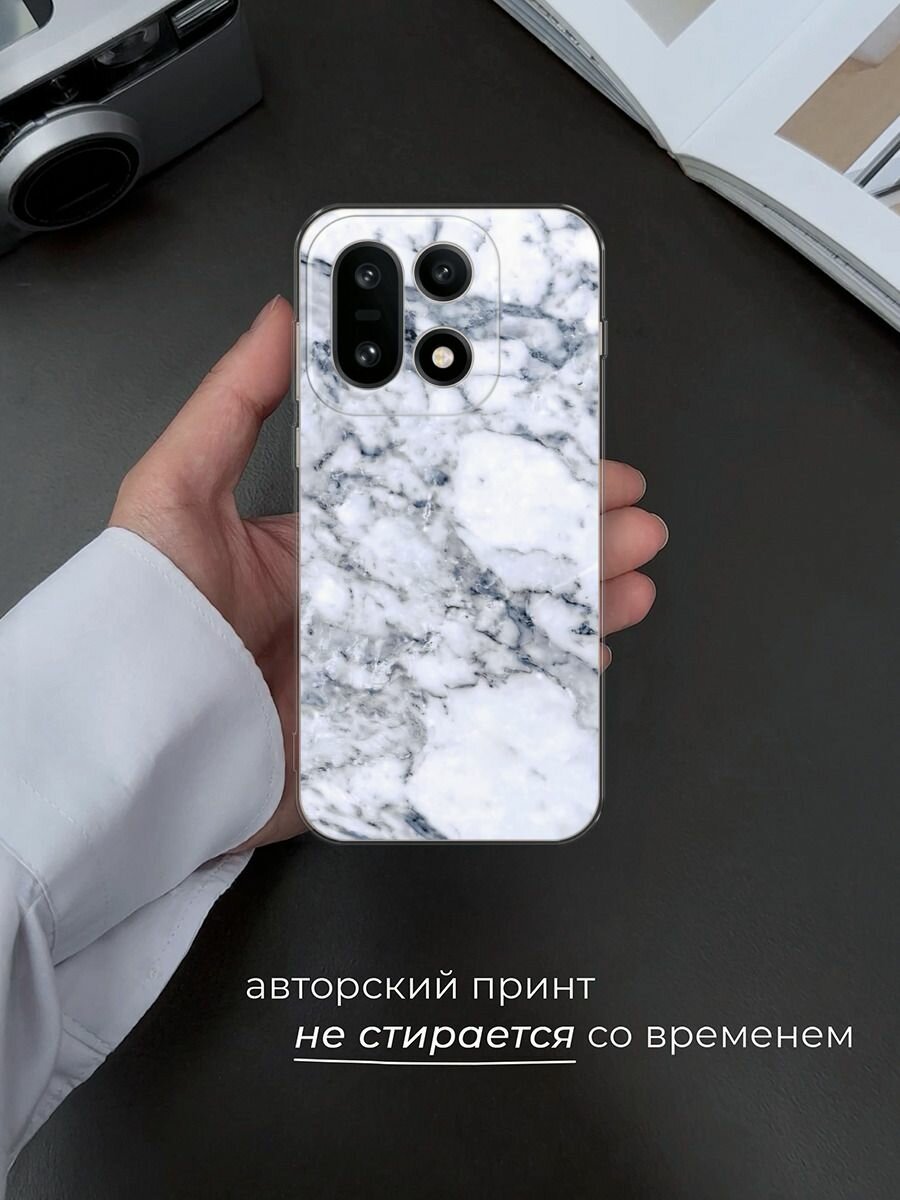 Силиконовый чехол на OnePlus 15 / Ван Плас 15 с принтом Серый мрамор — фото 1