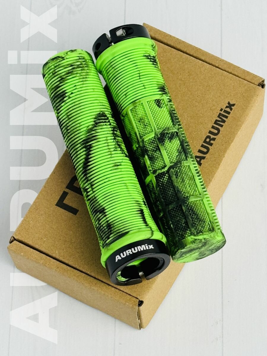 Грипсы AURUMix GRIP Lock 135 мм - Green/Black