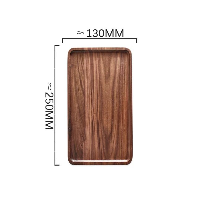 Узкий прямоугольный поднос из венге для торта 25x13 см, размеры 25x13x1,5 см, тонкий натуральный дизайн