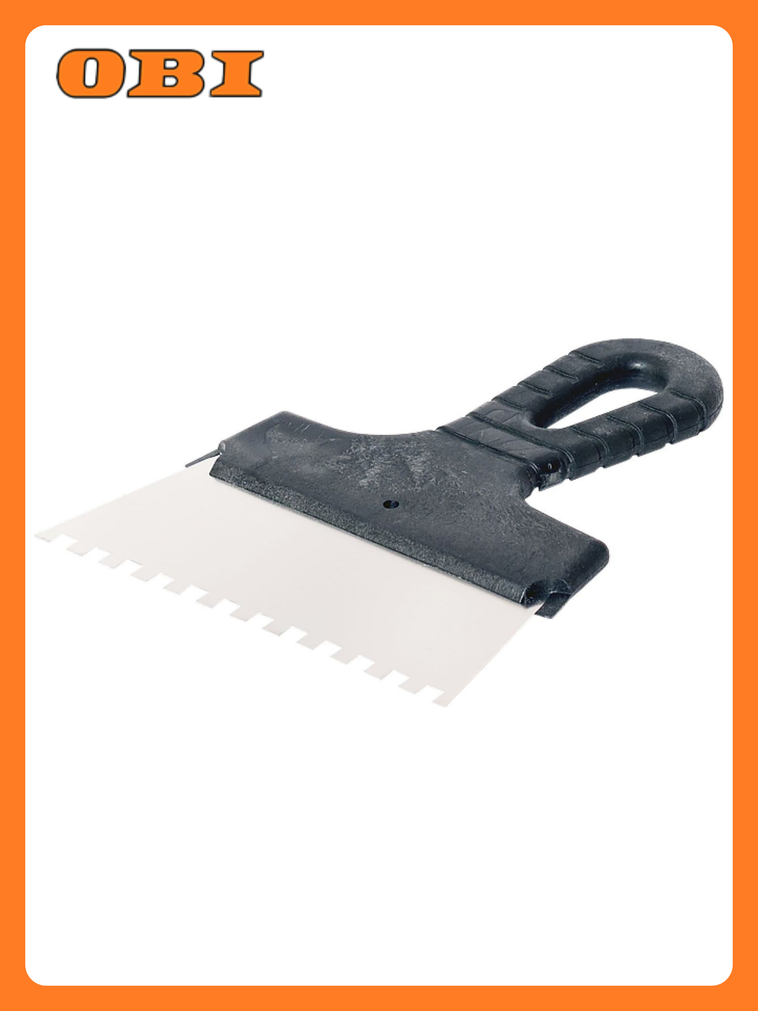 Шпатель фасадный Интек, нержавеющая сталь, зубчатый, 150мм, черный