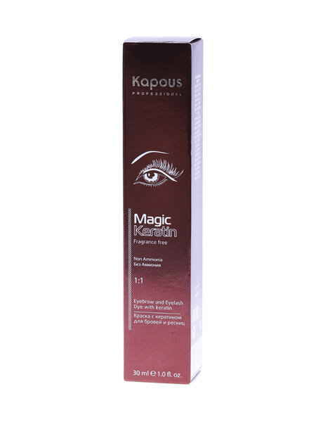 №1 Краска для бровей и ресниц с кератином, черный, 30 мл