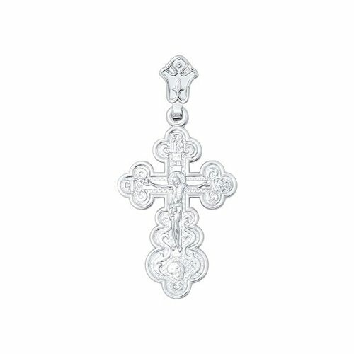 Крестик, серебро, 925 проба, родирование