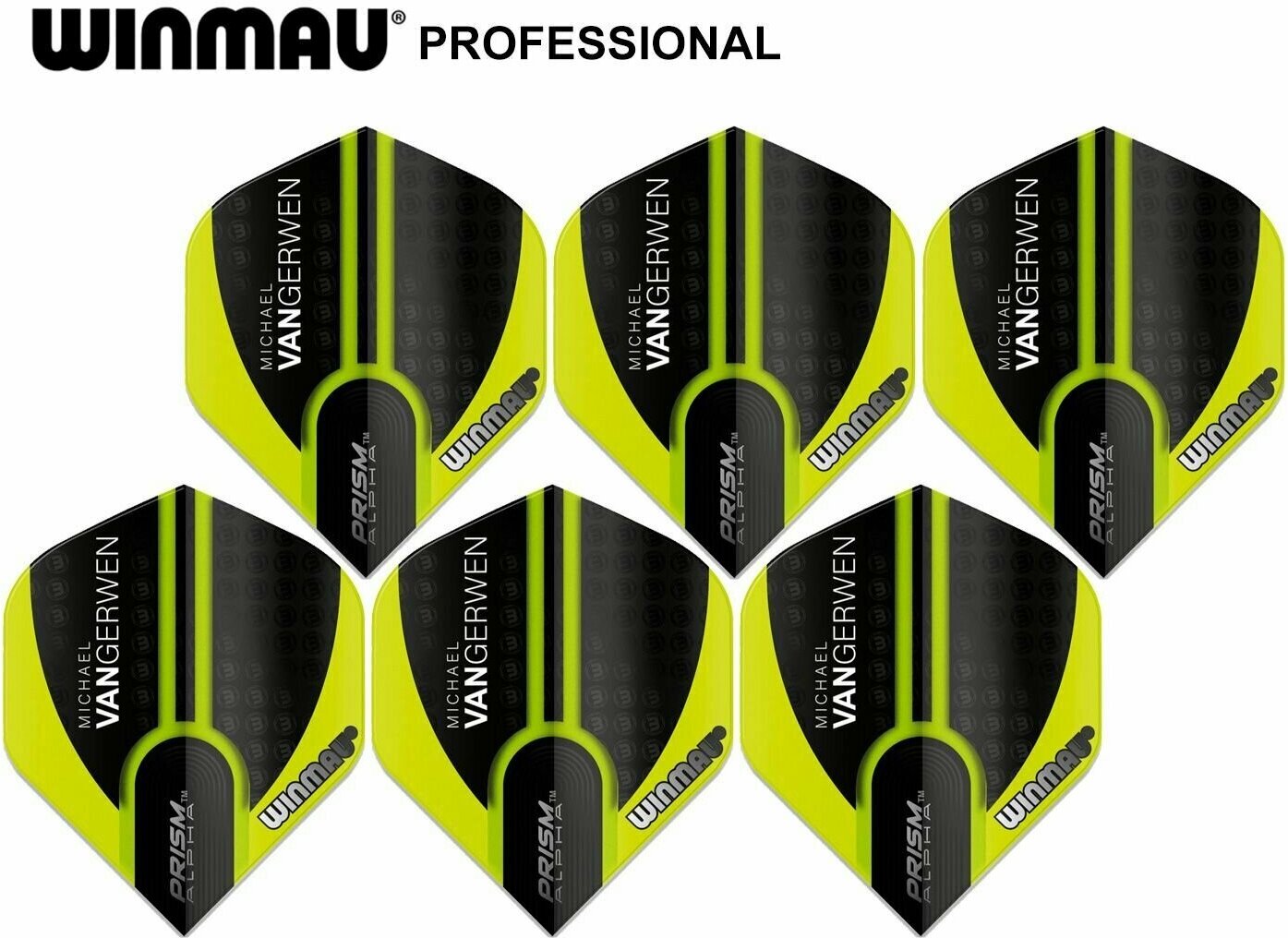 Профессиональные оперения 6шт для дротиков Winmau Prism Alpha (6915.144) MvG от Майкла ван Гервена