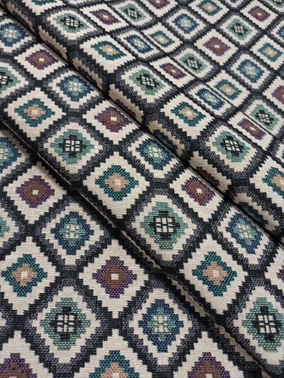 Ткань для штор и мебели, 280*100см, Мемфис цвет 5, гобелен с геометрическим узором