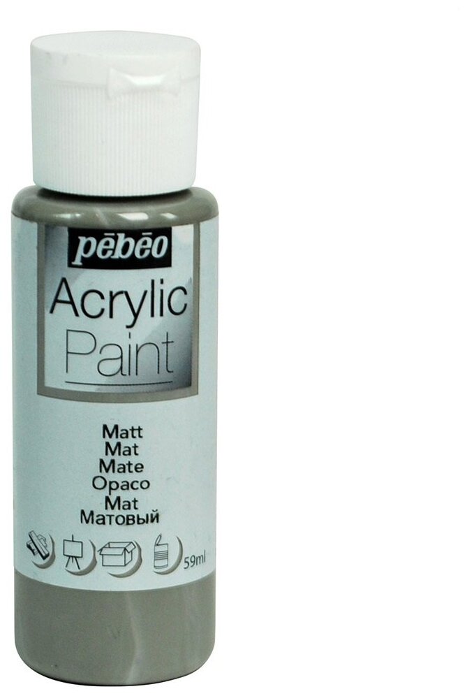 Краски акриловые PEBEO Acrylic Paint декоративная матовая 59 мл 097820 мышиный