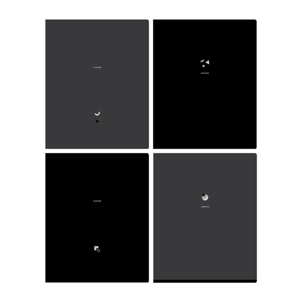 Тетрадь 48л, А5, клетка BG "Monocolor. Black. Concise", soft-touch ламинация, тиснение фольгой, 8 штук, 356637