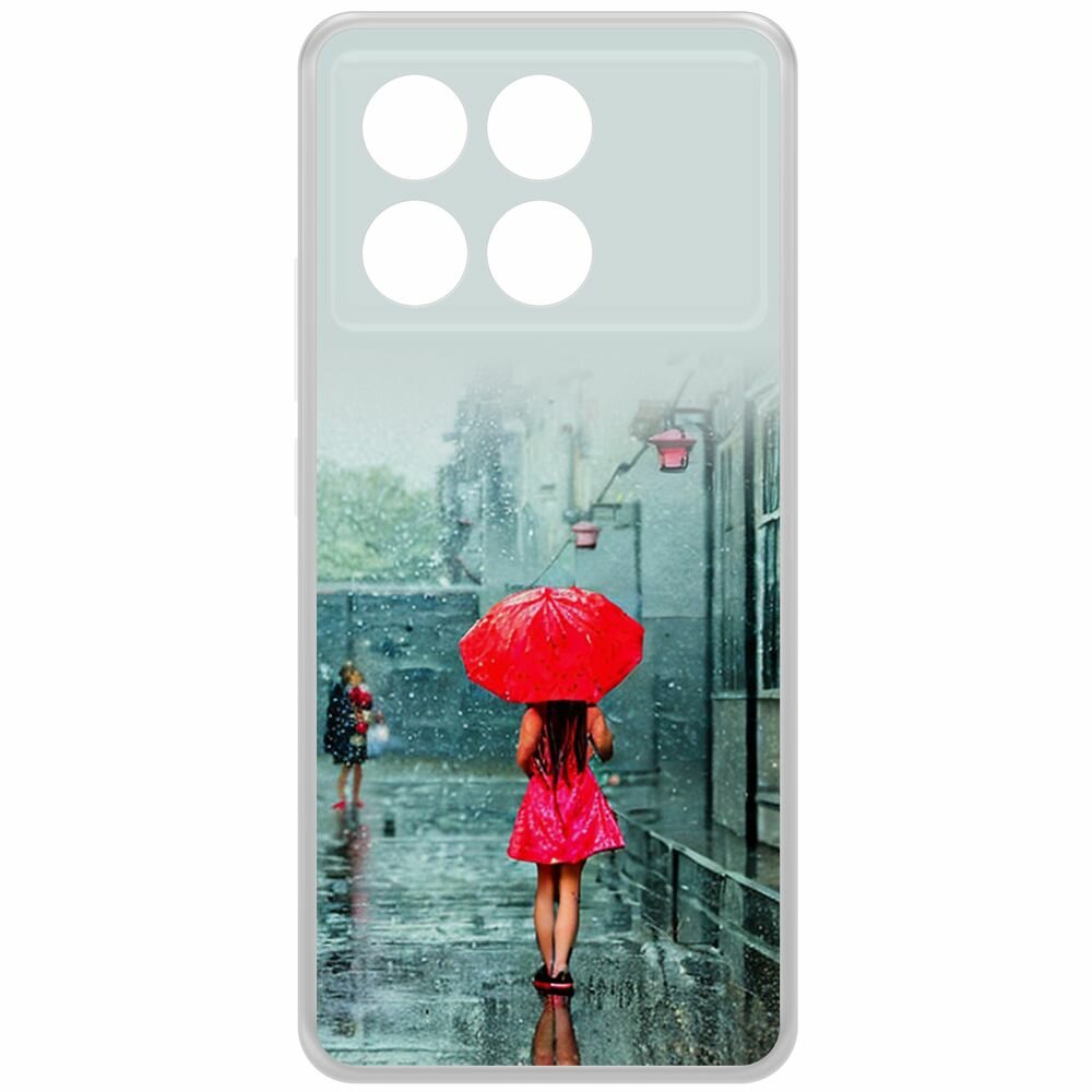 Чехол-накладка Krutoff Clear Case Красный зонтик для Xiaomi Poco X6 Pro