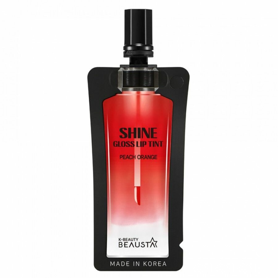 Beausta Тинт для губ / Shine Gloss Lip tint #3 Peach Orange, персиковый апельсин, 4 мл