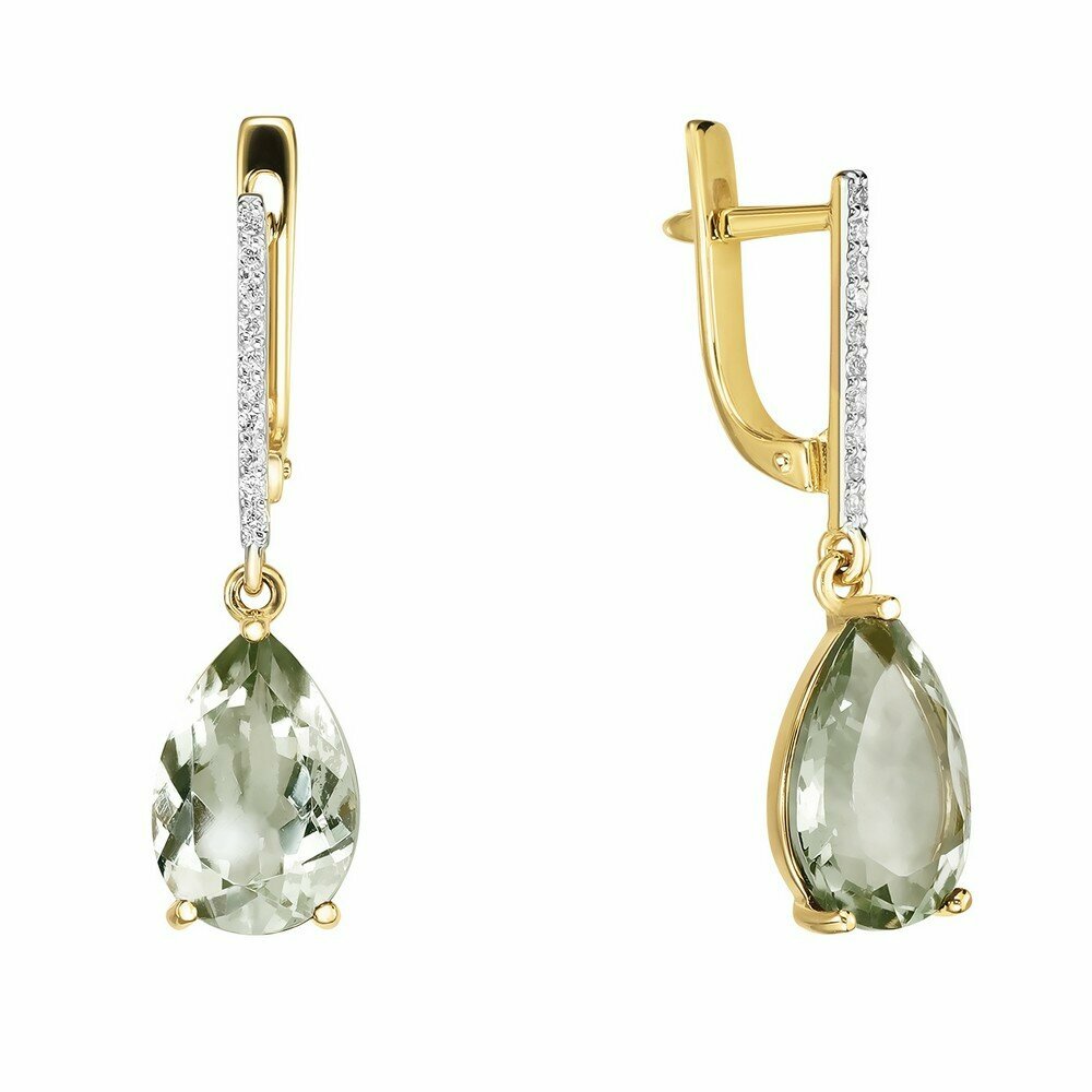 Серьги, красное золото, 585 проба, аметист