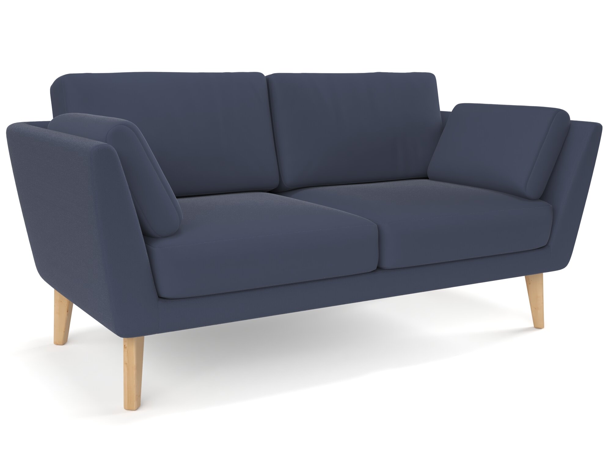 Маленький диван Soft Element Минта Blue, двухместный, на ножках, велюр, современный стиль скандинавский лофт, на кухню