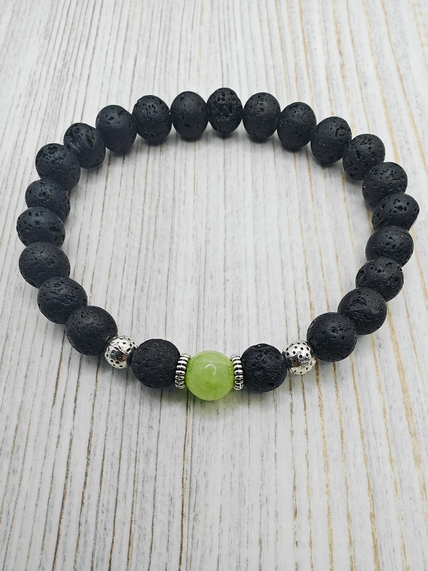 Теннисный браслет, оникс, вулканическая лава