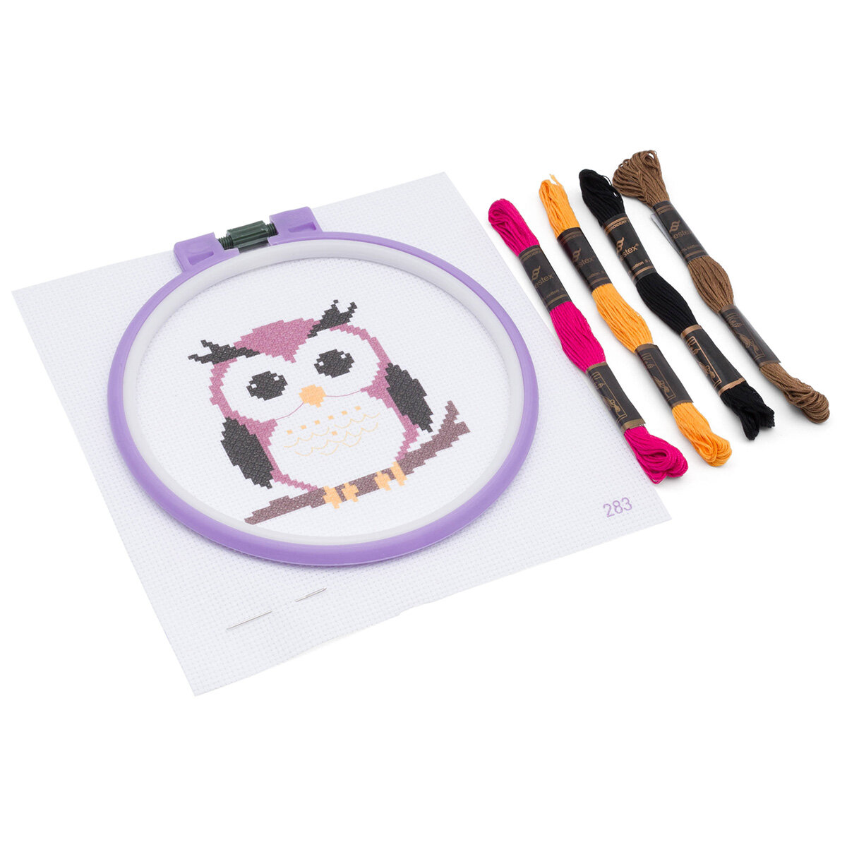 Набор для вышивания крестом Hobby&Pro Kids, 283, 'Сова' 19*18 см