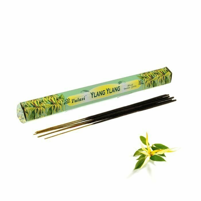 Tulasi YLANG YLANG Floral Incense Sticks, Sarathi (Туласи благовония иланг-иланг, Саратхи), уп. 20 палочек.