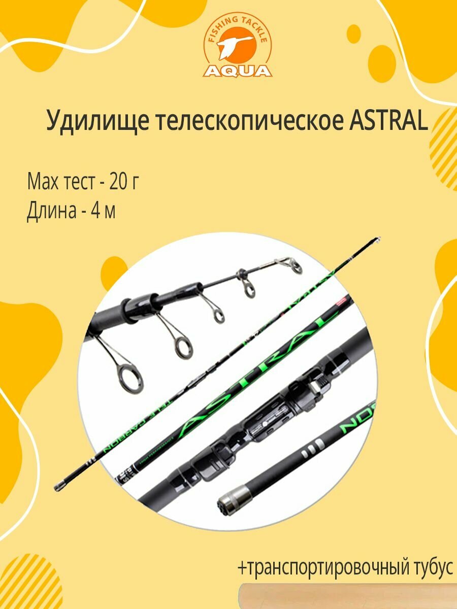 Удилище телескопическое AQUA ASTRAL 4,00m, 0-20g