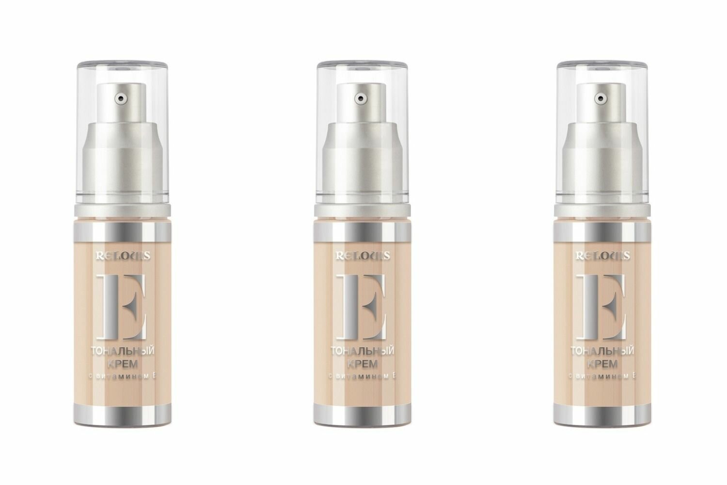Relouis Тональный крем с витамином E, тон 40, слоновая кость, 3 шт