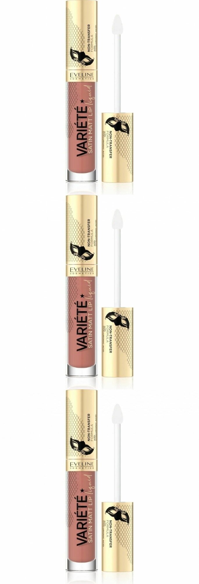 Eveline Cosmetics Губная помада Variete Perfect Matte Lip Ink, жидкая, матовая, с гиалуроновой кислотой, № 11, 3 шт.