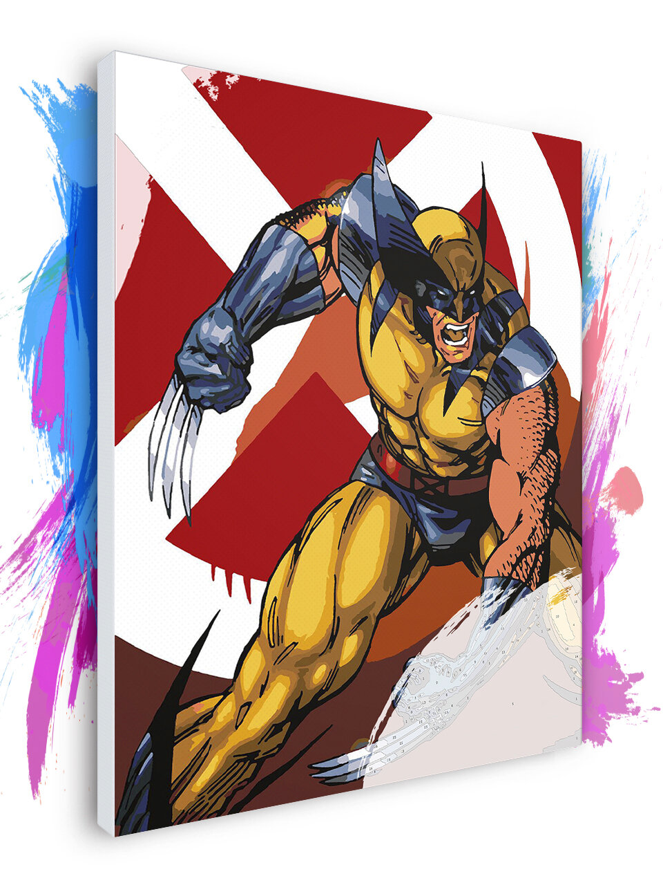 Картина по номерам на холсте Марвел Росомаха, 50 х 70 см