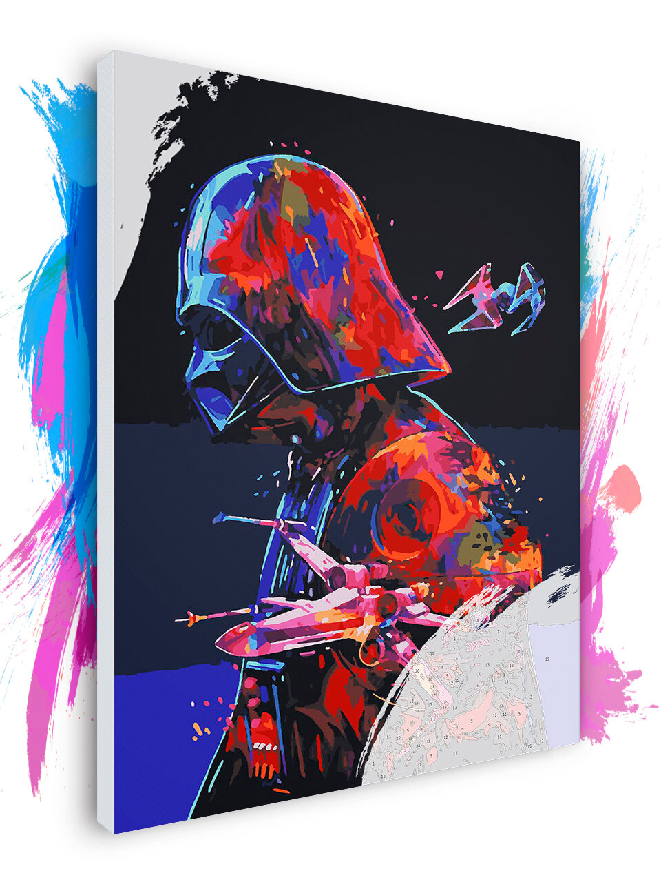 Картина по номерам на холсте Дарт Вейдер в цвете, 40 х 60 см