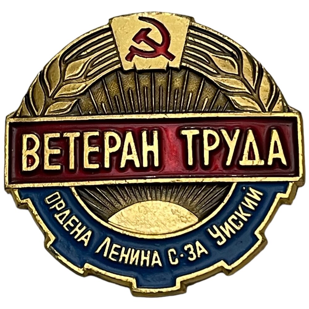 СССР, знак "Ветерана труда Совхоз Уйский" 1981-1990 гг.