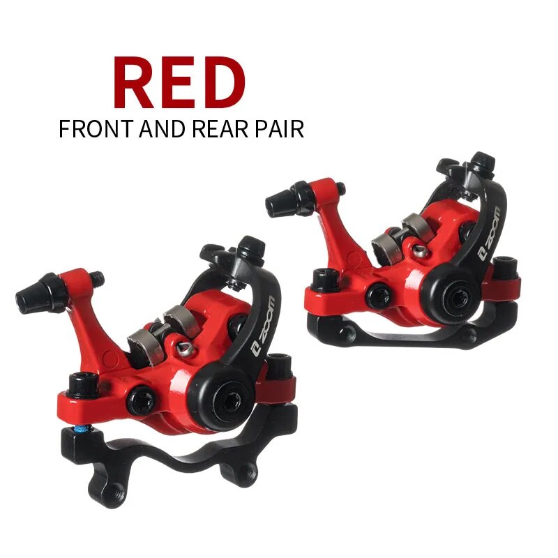 Тормозной суппорт Zoom DB-680 для велосипеда Красный, Red Front and Rear