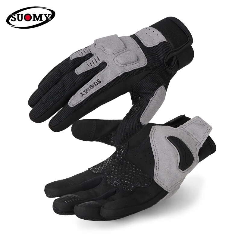 Мотоциклетные Перчатки SUOMY для верховой езды, мотоциклетные перчатки с закрытыми пальцами, мотоциклетные перчатки, Мотоциклетные Перчатки, мотоперчатки, перчатки, мотоперчатки мужские, мото перчатки, перчатки мотоцик Черный, M, SU-21 Gray