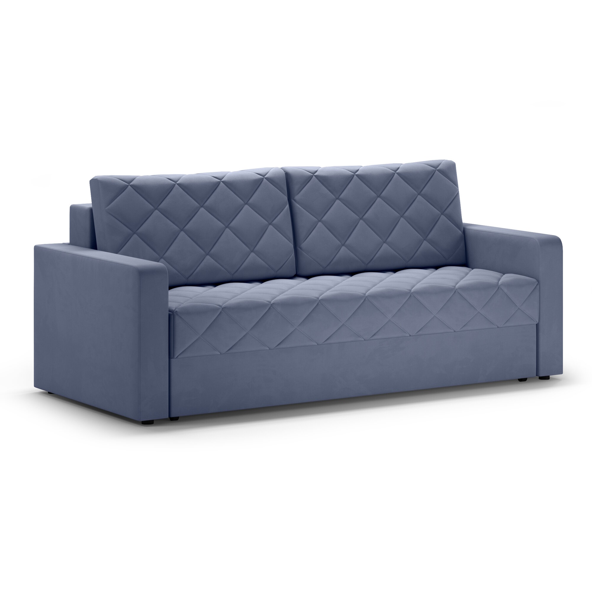 Диван раскладной "Олимп" 220х100х81, 150х192, 2 места, синий велюр