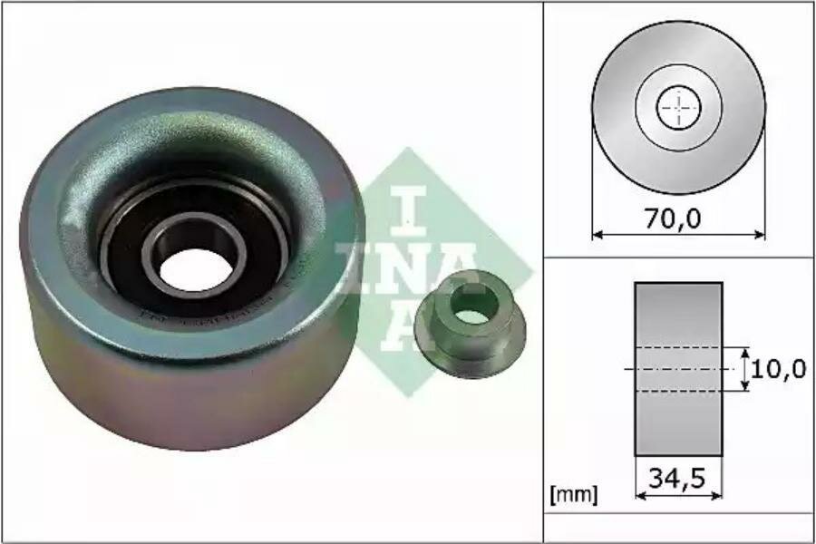 INA 532059010 Ролик руч. ремня TOYOTA CAMRY 3.5L, LAND CRUISER4.0L 03=>/LEXUS 2.5,3.5L 08=>