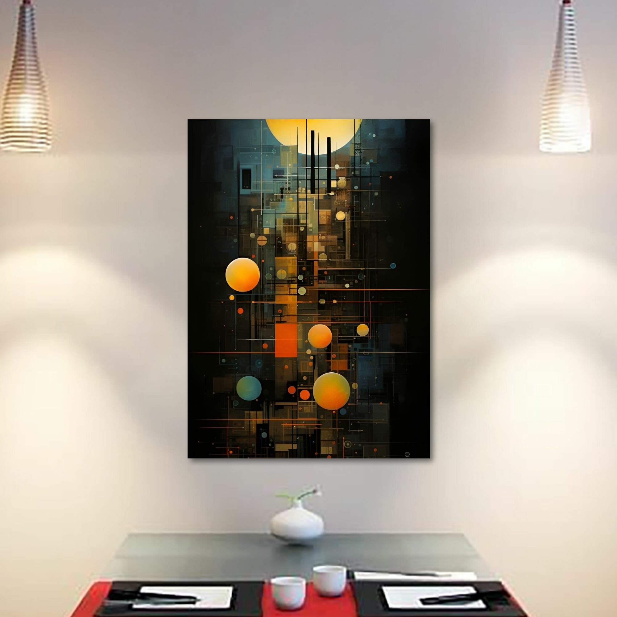 Картина на стену "Геометрический закат" 50х70см 1шт.