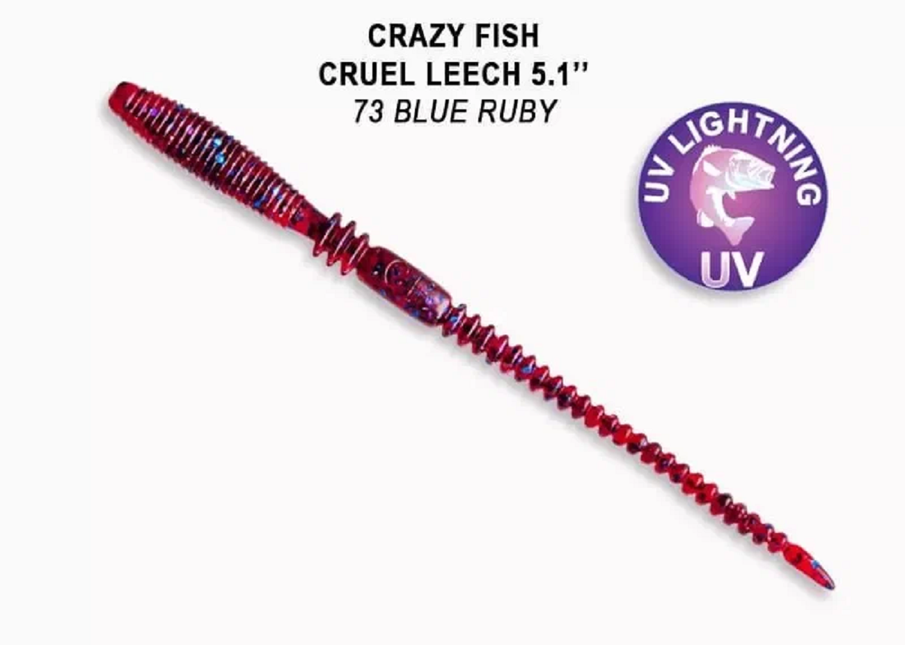 Силиконовая приманка мягкая съедобная Crazy Fish Cruel Leech 5.1' 13.00 см 42-130-73-6 6 шт.