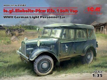 35582 ICM Германский автомобиль le. gl. Einheits-Pkw Kfz.1 Soft Top Масштаб 1/35