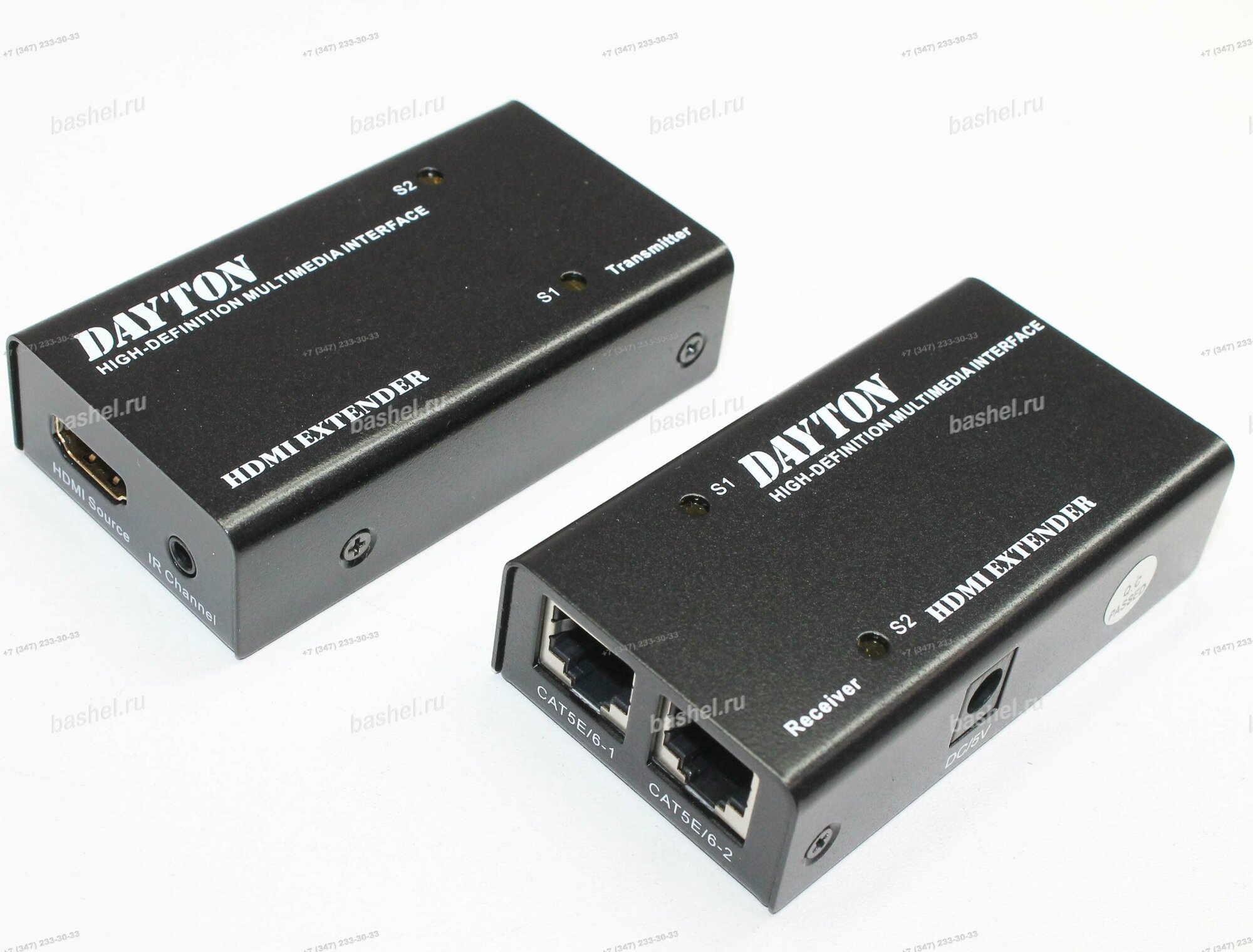 Удлинитель по витой паре HDMI Extender DAYTON 10-0009B по двум кабелям LAN CAT5E/6 до 30 м, б/п 1 шт.*DC 5V (в комплекте)